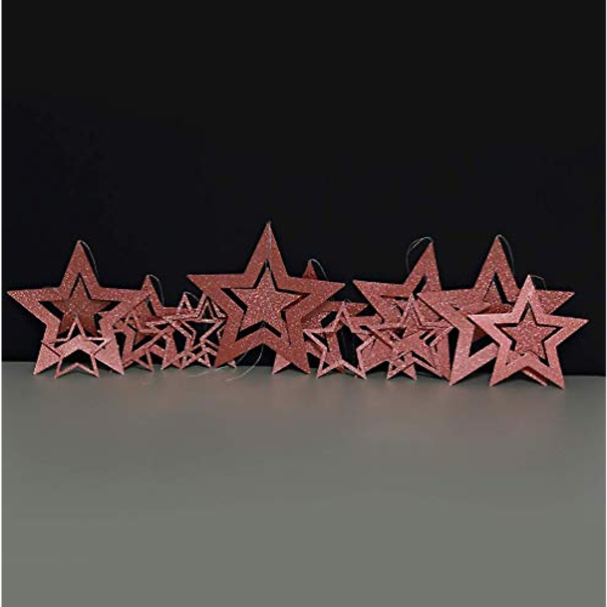 Decor365 Glitter Rose Gold Star Garland Twinkle Little Star Party Decoration Hanging Decor backdrop Banner Streamer for Birthday/Bday/Baby Shower/Bachelorette/Wedding/Christmas/Engagement/Graduation