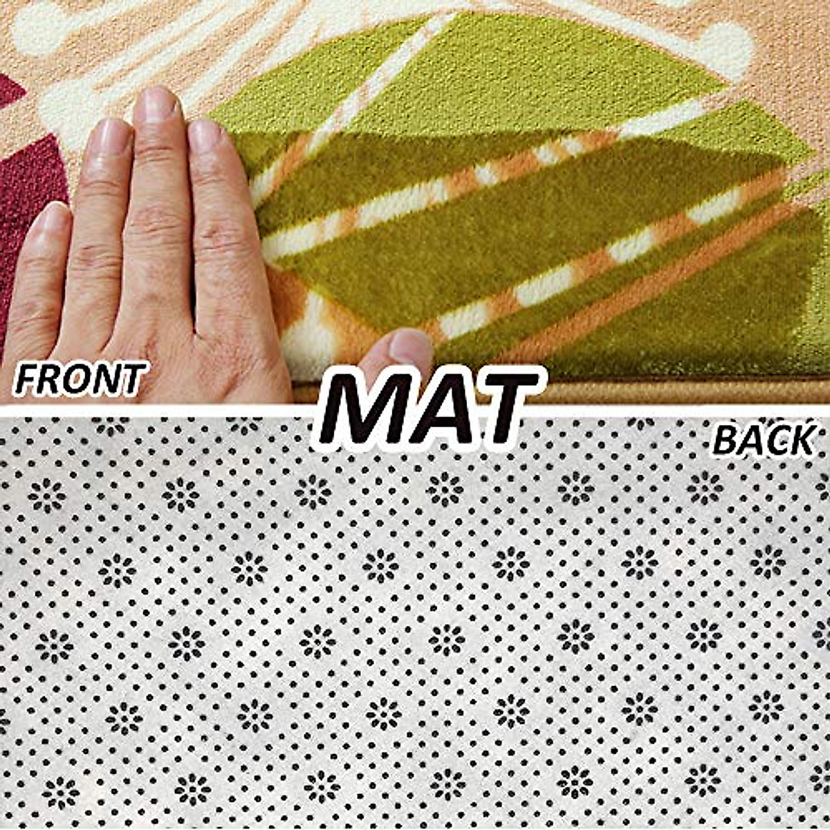 Christmas Bath Rugs Winter Christmas Reindeer Sponge Doormat Absorbent Non Slip Durable Flannel Mat Red Buffalo Plaid Retro Wood Grain Christmas Memory Foam Mats for Bathroom Kitchen 18 x 30 inches