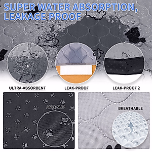 Guinea Pig Cage Liners, 2 Pack Washable 24'' x 47'' Fleece Bedding, Waterproof Reusable, Anti-Slip Pee Pad for Guinea Pigs, Rabbits, Hamsters & Small Pets