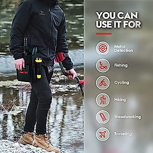 PANCKY Metal Detecting Finds Waist Pouch, Portable Multifunctional Bag, Finds Accessory Black