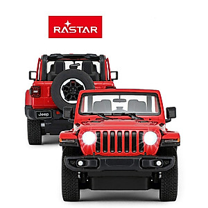 RASTAR Off-Road Remote Control Car, 1:14 Jeep Wrangler JL RC Off-Road Racing Vehicle Toy Car for Kids Adults, Spring Suspension/Door Open, 2.4Ghz RED