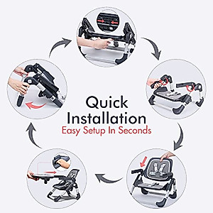 Booster Seat Portable Chair Toddler Booster Feeding Seat for Baby with Removable Tray Height Adjustable 5 Point Harness Indoor/Outdoor Use Easy to Wipe Clean