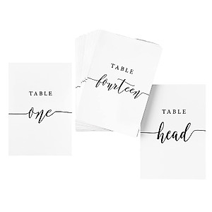 Crisky Table Number Cards 1-30 for Wedding, Anniversary, Birthday, Bridal Shower Party. Black Double-Sided Design 4 x 6 Inch Number One - Thirty & Head Table.
