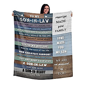 to My Loving Son-in-Law Gifts Ultra-Soft Throw Blanket for Bed Sofa Travel Best Birthday Gift for Son-in-Law