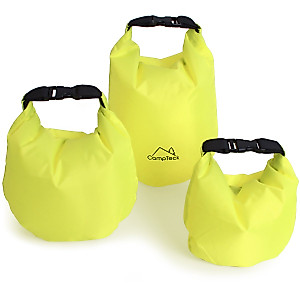 CampTeck 1.5L, 2.5L & 3.5L Dry Sack Water Resistant Storage Dry Bag for Camping, Rafting, Fishing, Canoeing, Boating, Kayaking, Snowboarding etc. – Neon Green