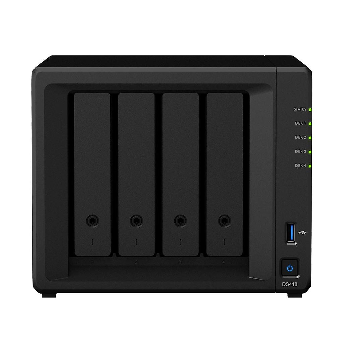 Synology DiskStation DS418 NAS Server with RTD1296 1.4GHz CPU, 2GB Memory, 64TB HDD Storage, 2 x 1GbE LAN Ports, DSM Operating System