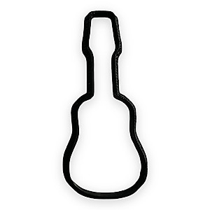 Acoustic Guitar Cookie Cutter with Easy to Push Design, for Baby Shower, Work Events, and Birthday Celebrations (5 inch)