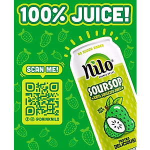 NILO Soursop Juice | 100% Real Guanabana Soursop Graviola | NO Sugar added | NOT From Concentrate | 10.8 oz (Pack of 12)