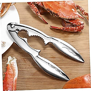 BESTonZON 1pc Crab Claws Nut Opener Lobster Knife Seafood Tool Kit Practical Crab Grip Zinc Alloy Crab Clamp Eating Crab Grip Zinc Alloy Sheller Eat Crab Silver Nut Crab Grip Kitchen Gadget