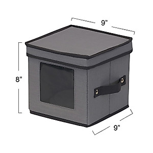 Household Essentials Gray China Storage Box, Holds 12 Plates