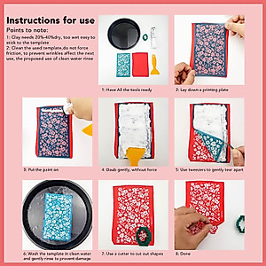 Screen Printing Kit, Reusable DIY Practical Skill Exercises Build Imagination Polymer Clay Silk Screen Stencils for Home Decoration (201, 207, 224)