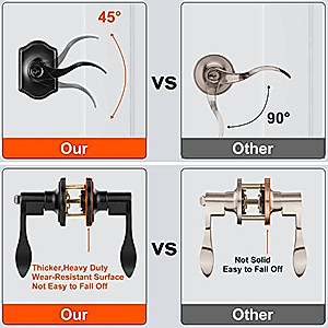 Haidms Door Handles Oil Rubbed Bronze, Door Lever with Lock, Bronze Door Handle Lock and Keys, Keyed Entry Door Lever, Oil Rubbed Bronze Door Lock Lever with Key(1 Pack, Oil Rubbed Bronze)