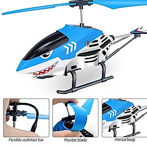 Remote Control Helicopter for Kids| Toys for Ages 5-7 8-10| Rc Helicopter Toys with LED Lights, 3.5 Channel, Gyro Stabilizer, Altitude Hold, 2.4GHz Helicopter Toys for Beginner Boys Girls Indoor-Shark