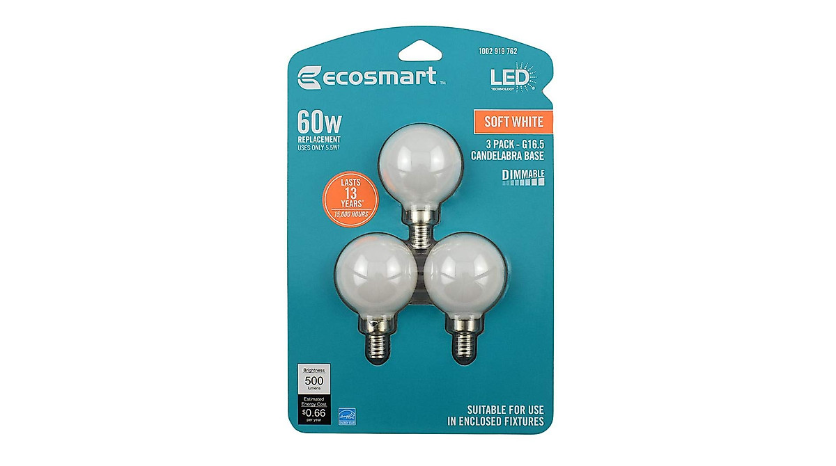 EcoSmart 60W Dimmable Vintage LED Bulb 3-Pack