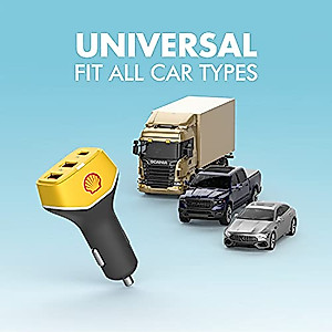 Shell USB C Car Charger 44W 3 Port Car Charger Adapter, Cigarette Lighter USB Charger 20W PD USB C for iPhone 13/Pro/Max/Mini/Magnet Snap, iPad Air/Mini, Android.