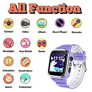 ROMONLON Kids Smart Watch Girls Boys - Smart Watch for Kids Watches Ages 4-12 Years with 16 Learning Games Alarm Clock Music Player Calculator Recorder Flashlight Children Toys Gifts