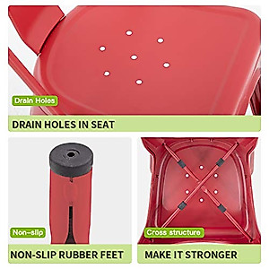 Metal Dining Chairs Set Of 4 Indoor Outdoor Chairs Patio Chairs 18 Inch Seat Heigh Kitchen Chairs Tolix Side Bar Chairs Trattoria Metal Chairs Restaurant Chair 330LBS Weight Capacity Stackable Chair