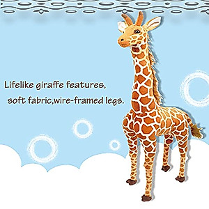 Linzy Toys Jared The Giraffe, 50'' (127 cm) Standing High, Real Life Stuffed Animals Plush Giraffe, Peluche Jirafa