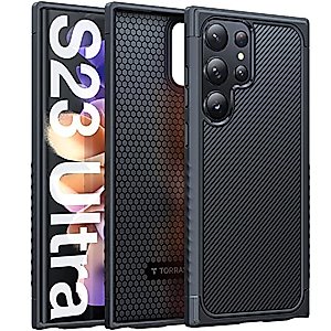 TORRAS Samsung Galaxy S23 Ultra Non-Slip Grip Case - Military Grade, Slim, Shockproof, Anti-Fingerprint, Matte Black