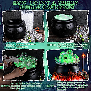 Liliful Halloween Cauldrons Decorations Black Plastic Bubble Witch Large Cauldron DIY Set Halloween Indoor Outdoor Decor(59 Pcs,14.5 x 9.8 Inch)