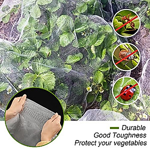 Greenhouse Hoop Kit, 8pcs 20"x 16.7" Garden Hoops for Raised Beds, 6.6ft x 13ft Plant Cover Netting with Clamps Clips, Rust Free Steel Grow Tunnel Support Frame for Outdoor Farm Low Growing Plant