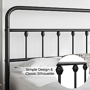 Yaheetech Classic Metal Platform Bed Frame Mattress Foundation with Victorian Style Iron-Art Headboard/Footboard/Under Bed Storage No Box Spring Needed Full Size Black