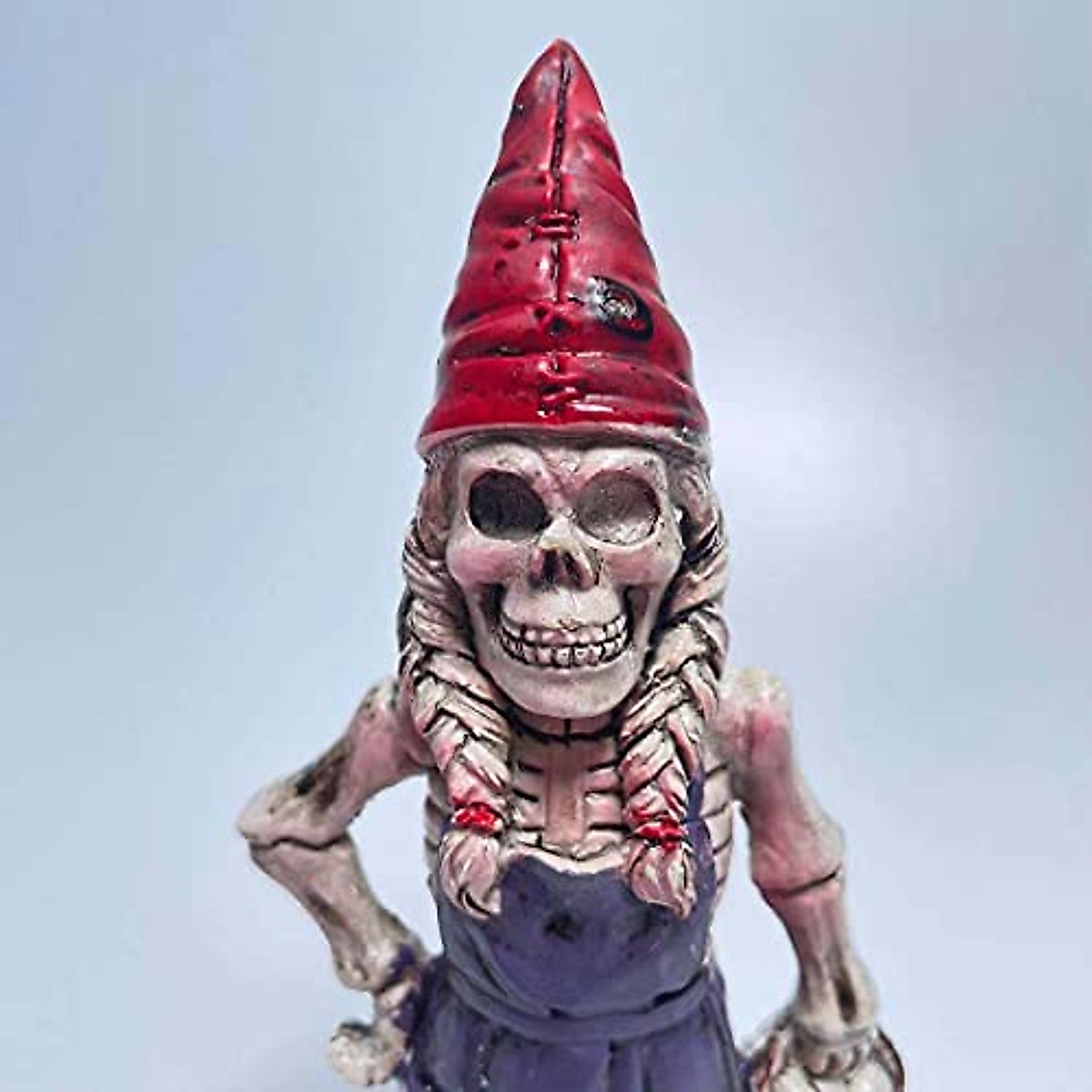 JARPSIRY 2PCS Male and Female Halloween Skeleton Gnome Couple Garden Gnomes Statue Zombie Gnome Sculptures Resin Dwarf Figurines for Indoor Home Ornaments Outdoor Patio Yard Lawn Porch Decor