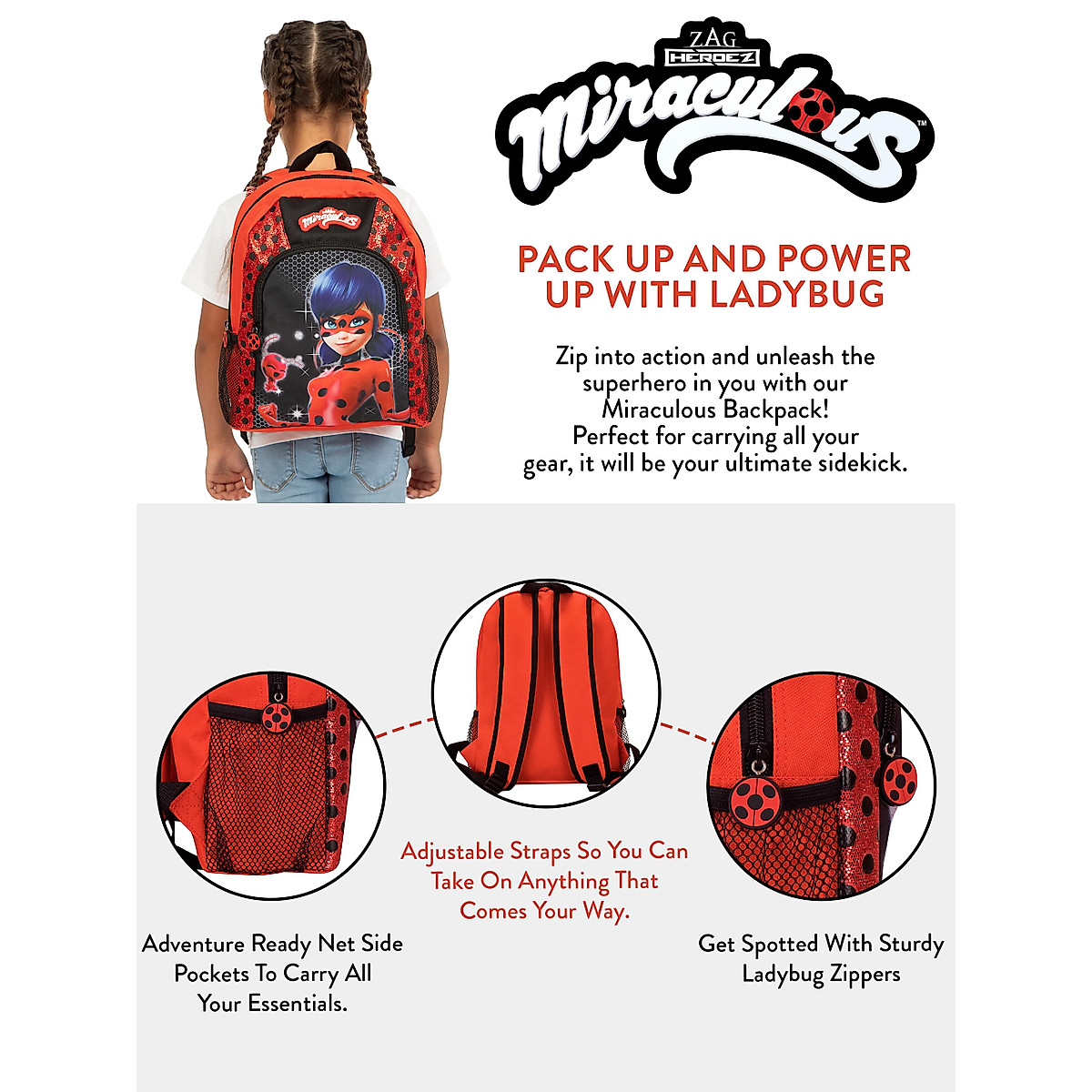 Miraculous Kids Ladybug Backpack