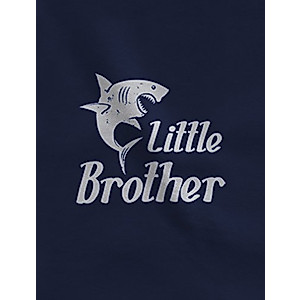 Tstars Big Brother Little Brother Shirts Gift For Shark Loving Boys Siblings Set Big Bro Navy 3T / Lil Bro Aqua 6M (3-6M)