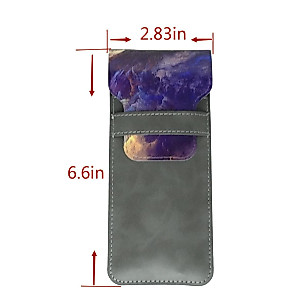 Yongkang Sublimation Pen Bag Pen Sleeve 3 Pieces (Blank Leather + Colored Leather) Capacity of 1-5 pens DIY Process (Black)