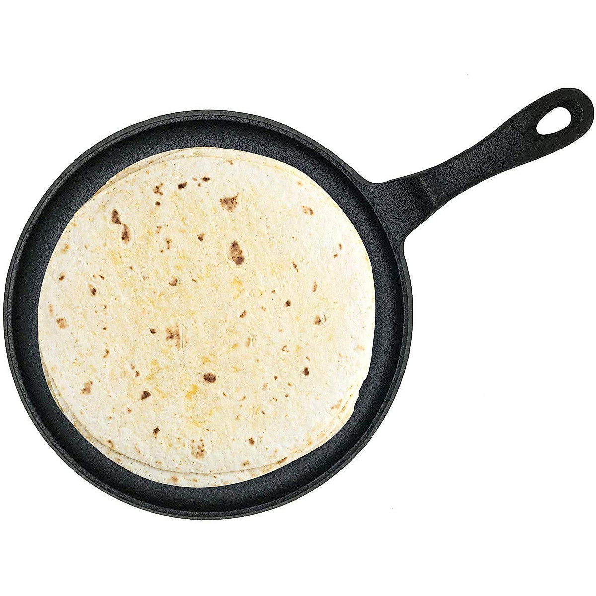 LavoHome Cast Iron Comal 10" - Heavy Duty & Pre-Seasoned - Tortillas Pancakes Omelets Crepes Chapati