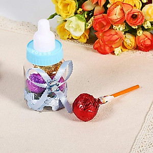 50pcs Cute Feeding Bottle Shape Candy Boxes,3.5 Inch Mini Fillable Bottle,Shower Box Candy Box for Birthday Christening Gift Party Decorations Blue