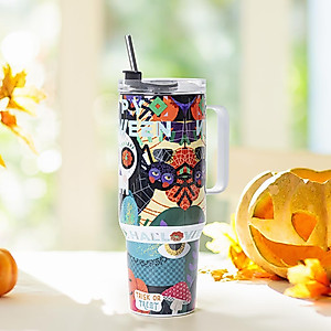 PYD Life 2 Pack Sublimation 40 OZ Tumbler with Handle Blanks Coffee Mugs Insulated Reusable Travel Cups with Lid and Stainless Straw for Tumbler Heat Press Sublimation Oven Printing