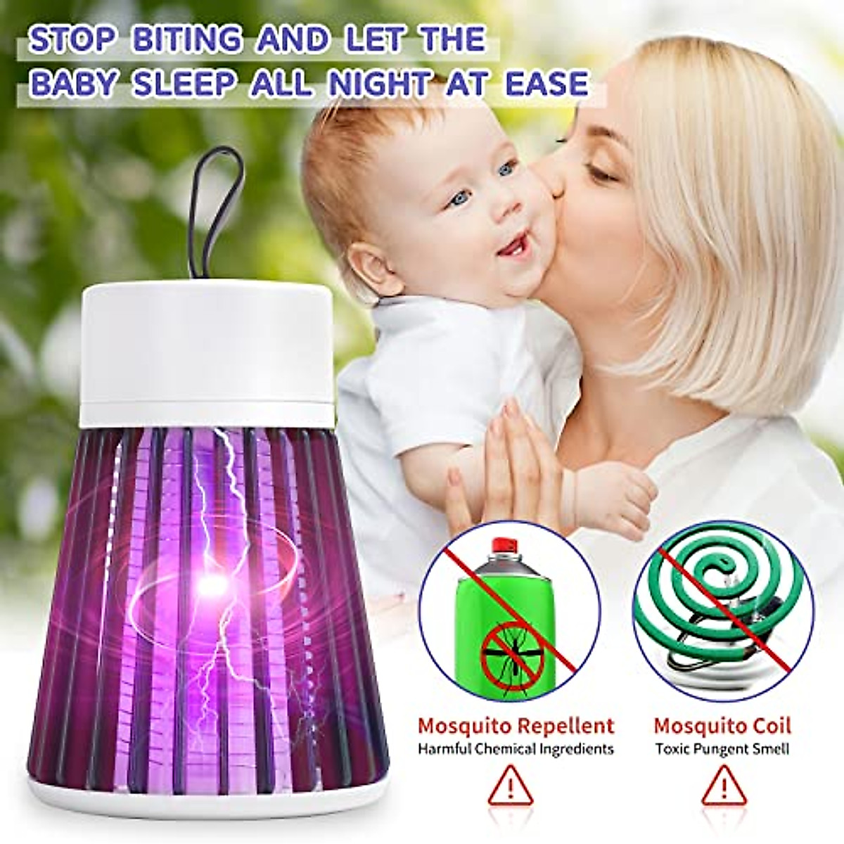 Bug Zapper Electric UV Insect Catcher Killer for Flies,Fly Trap Lamp Mosquitoes,Gnats & Other Small to Large Flying Pests for Home, Kitchen,Garden,Patio,Camping & More with Plug