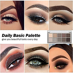 Eyeshadow Palette, 10 Colors Nude Eyeshadow Palette Smooth Matte Eye Makeup Palette,High Pigmented, Naturing-Looking, Ultra-Blendable,Long Lasting High ​Pigment Nude Matte Eyeshadow with 6 Eyeshadow Brush (04#)