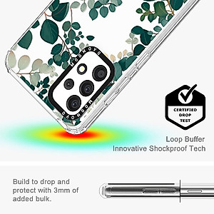 MOSNOVO Compatible with Samsung Galaxy A52s 5G Case, Eucalyptus Clear Design Transparent Plastic Hard Back Case with TPU Bumper Protective Case Cover for Samsung A52
