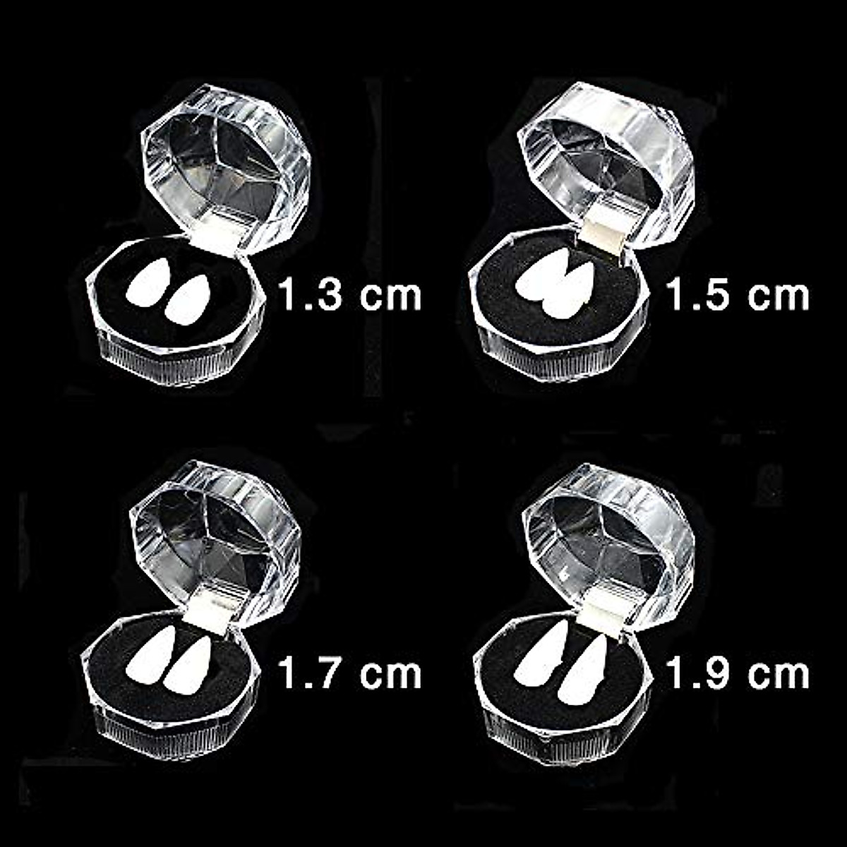 4 Pairs Halloween Vampire Teeth,1Pieces Upgraded Teeth Pellets Adhesive,4 Difference Size Fangs Fake Teeth for Halloween Party Cosplay Prop Decoration