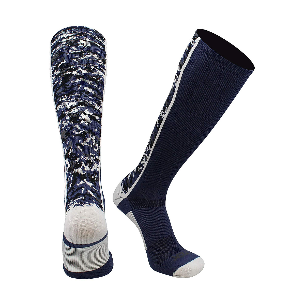 TCK Digital Camo OTC Socks (Navy/White, Medium)