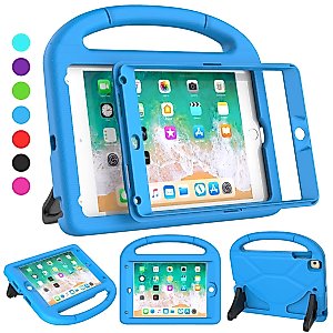 SUPLIK Kids Case for iPad Mini 4/5 (7.9"), Built-in Screen Protector Durable Shockproof Protective Cover with Handle Stand for 7.9 inch Apple iPad Mini 4th/5th Generation, Blue