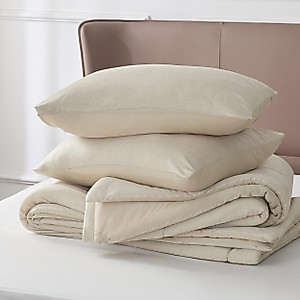 Bedsure Queen Comforter Set - Cooling and Warm Bed Set, Linen Reversible All Season Cooling Comforter, 3 Pieces, 1 Queen Size Comforter (88"x88") and 2 Pillow Cases (20"x26")