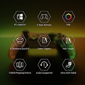 Wired Gaming Controllers, BIGBIG WON Rainbow Lite Controller for PS4 via R90 Game Controllers