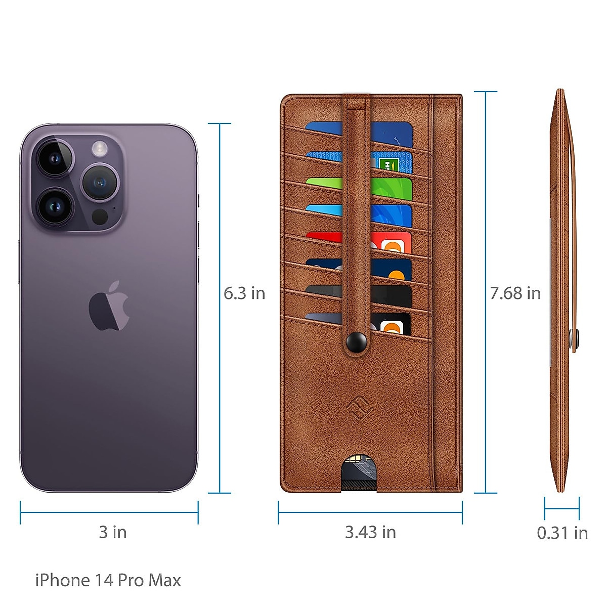 Fintie Slim Credit Card Wallet Holder Change Pouch, RFID Blocking Business Cards Cases with Zipper Pocket for Cash, Coin, Receipt, ID Card