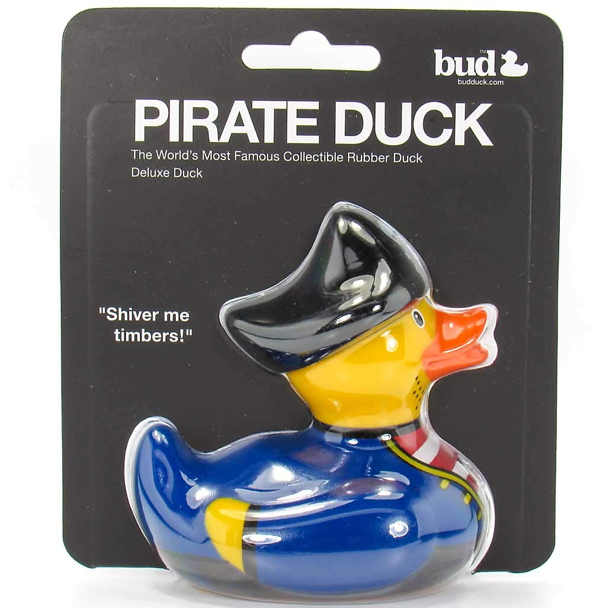 Pirate Rubber Duck Bath Toy by Bud Duck | Elegant Gift Packaging - "Shiver me timbers!" | Child Safe | Collectable