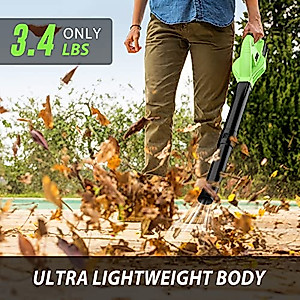 Cordless Leaf Blower - Lightweight Electric Blower with 2 Batteries & Charger - 20V Battery Powered Small Handheld Blower for Lawn Care