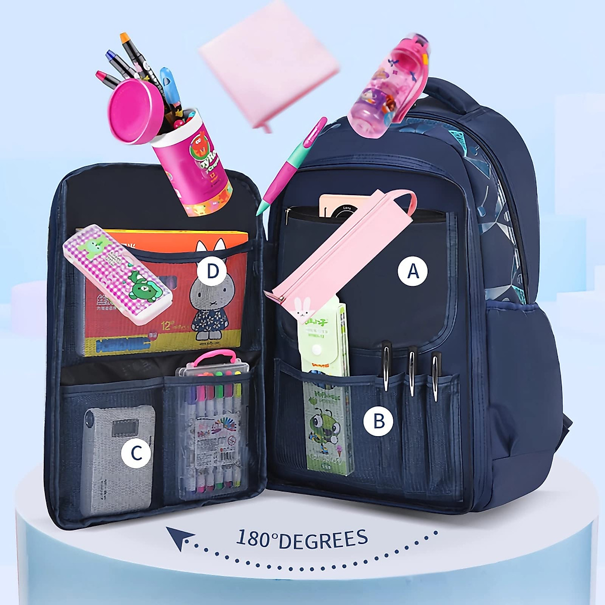 KEBEIXUAN School Bags for Boys Lightweight School Bookbag for Teenage Boys Kids Backpack for School Boy 8-14 Years Old (Black)