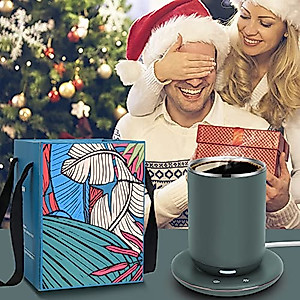 Temperature Control Smart Mug with Lid, Coffee/Tea Mug Warmer - Self Stirring, 11oz, Auto Temperature Control 131℉, USB Corded Electric, 8 Hours Auto Shut Off (Dark Green)