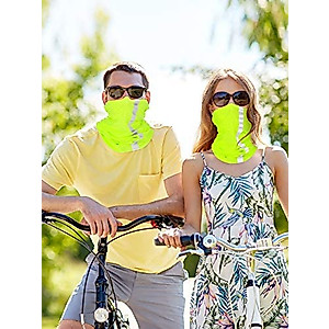 SATINIOR 8 Pieces Reflective Neck Gaiter for Men Cycling Balaclava Face Mask Cover Bandana Capuchas para el sol para Hombre Fluorescent Yellow