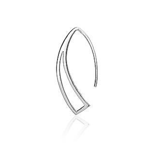 Hoops & Loops Sterling Silver Geometric Polished Hook Earrings