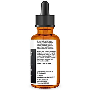 Dr. Berg (All In One) Hair Serum with Jojoba Oil & Castor Oil For Fuller Thicker Looking Hair | Contains 15 Plant-Based Natural Hair Oils | Enhancement with Vitamin E & D | 2 fl oz