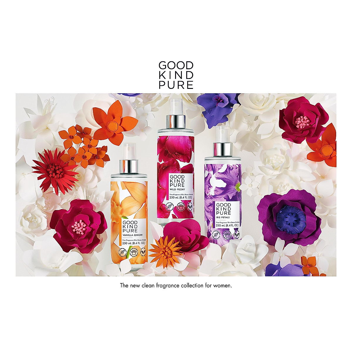 Good Kind Pure Vanilla Ginger Body Mist Spray - Energizing, Gourmand Fragrance - A blend of Casablanca Lily & Warm Vanilla - Clean, Vegan, & Long-Lasting Formula - 8.4 Fl Oz